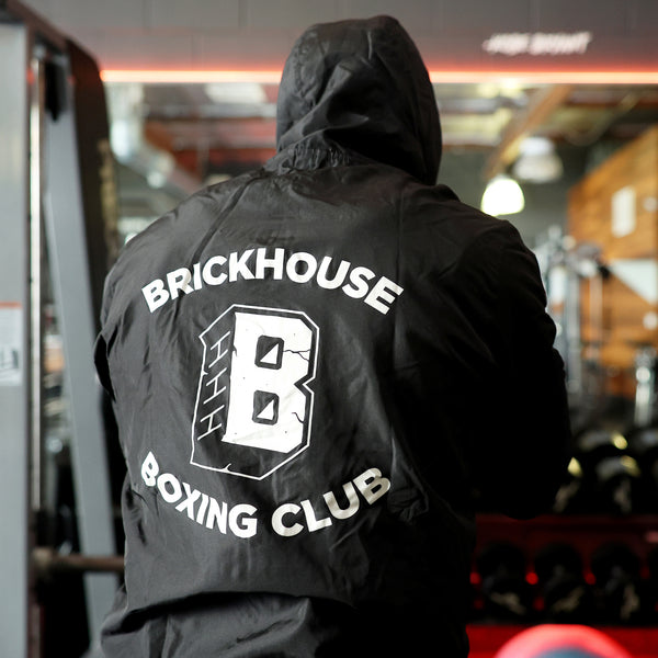 BRICKHOUSE BOXING CLUB HOODED ZIP UP WINDBREAKER – BLACK – Brickhouse ...